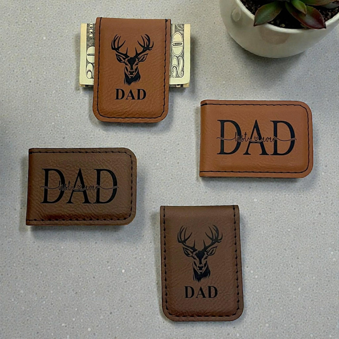 Laser Engraved Leatherette Money Clips – Wild About Me